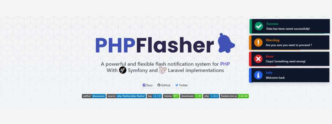 Simple & Easy Flash Notifications from PHP and Javascript